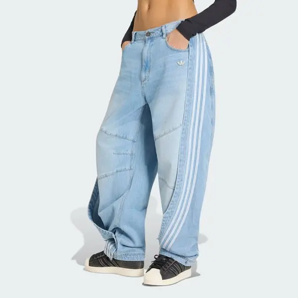 Adidas Adilenium 5.0 Banana Overlay Denim Pants - Light Blue